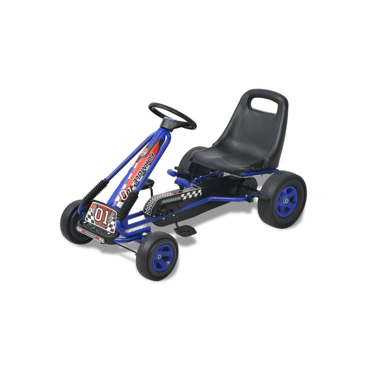 Kart copii cu scaun reglabil, albastru