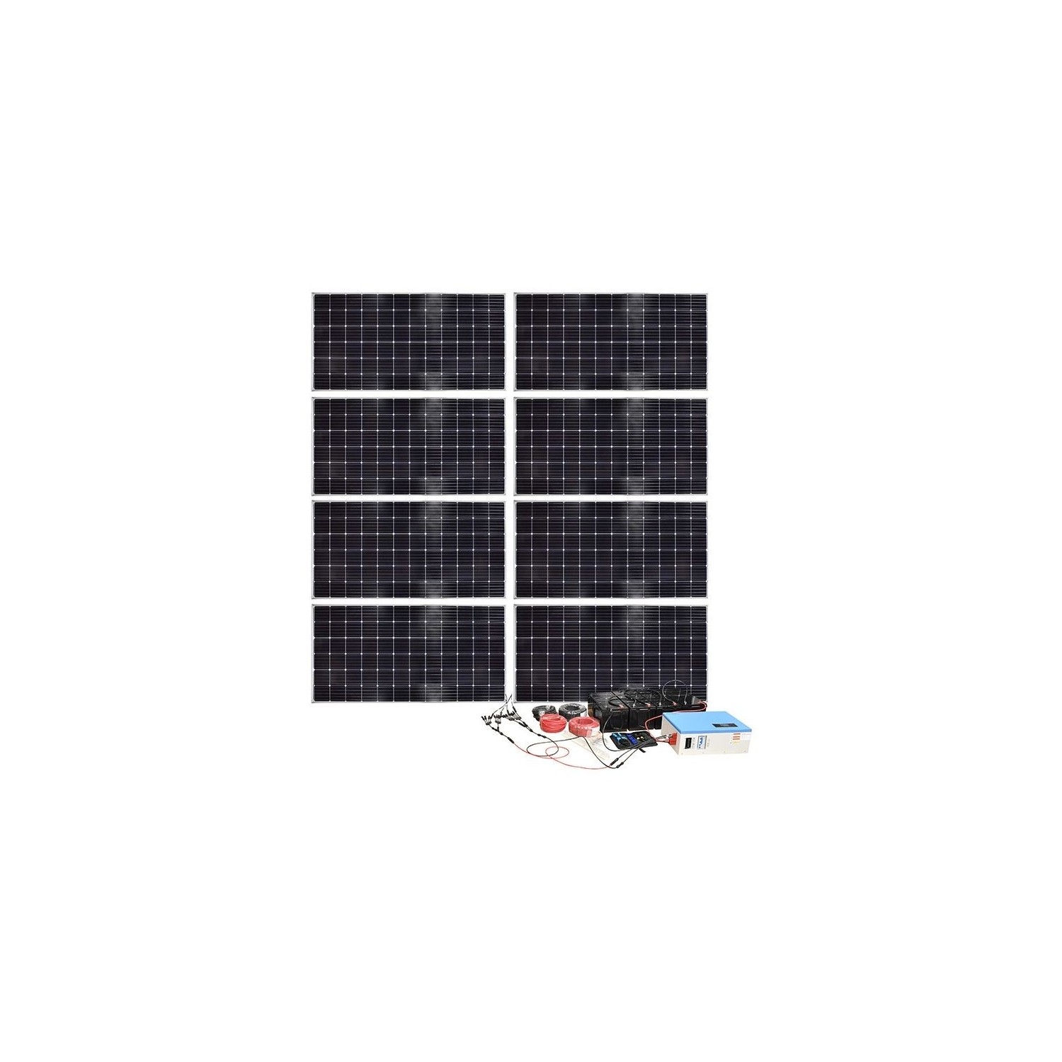 Sistem kit panou solar fotovoltaic cu invertor 3000W, cablu electric si ...