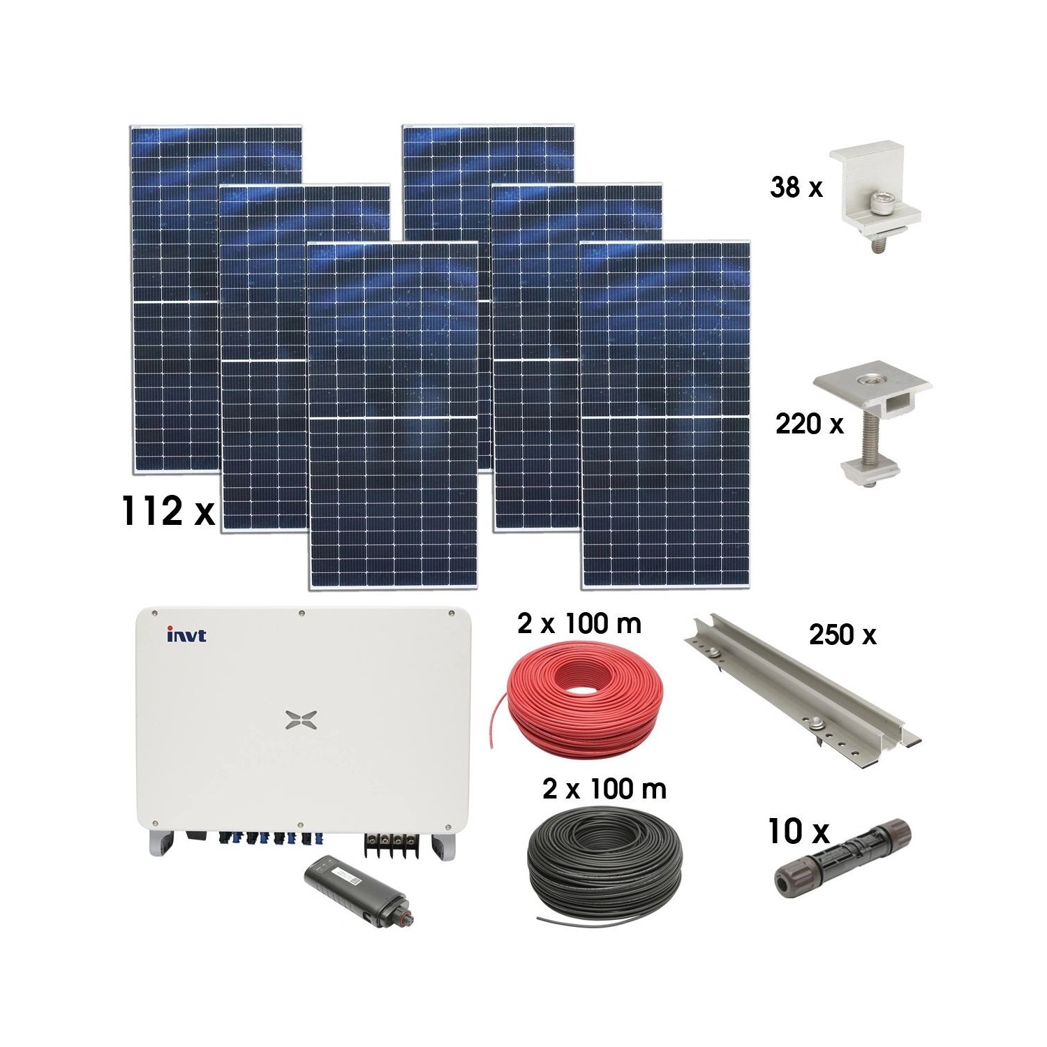 Kit sistem solar fotovoltaic trifazic ON-GRID 50KW cu panouri 112x450W ...