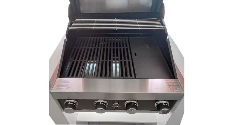 Gratar pe gaz cu 4 arzatoare din inox, incastrabil, gratare din fonta ...