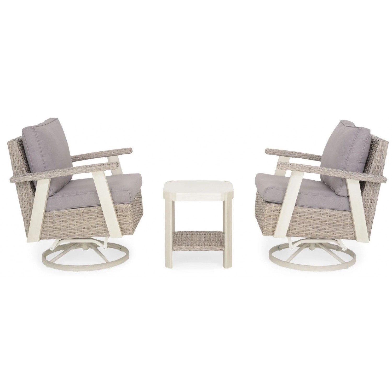 Set mobilier AMABEL terasa si gradina, 2 fotolii rotative si masuta