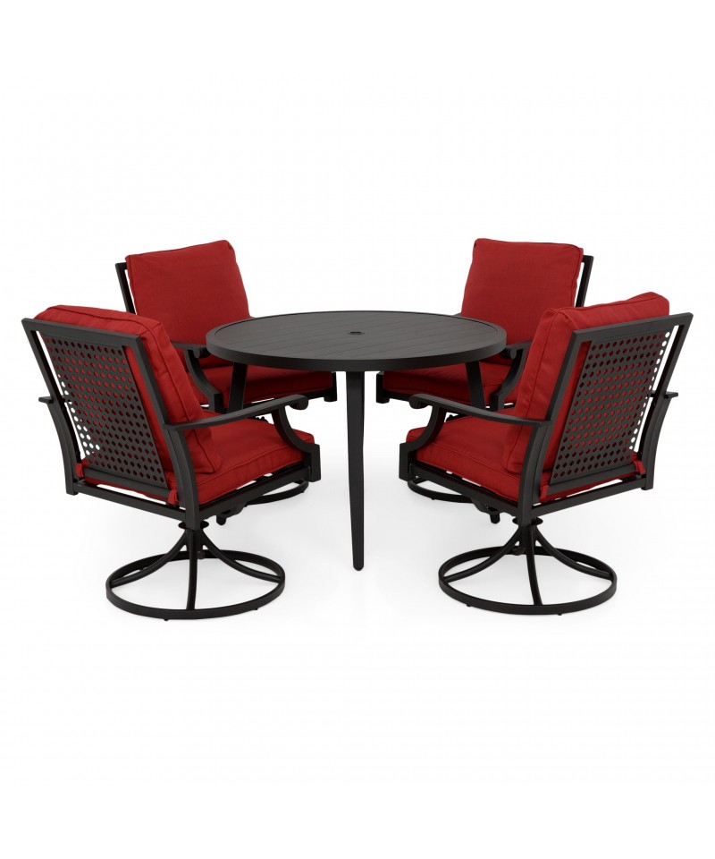 Set mobilier BRAXTON terasa si gradina, 4 scaune rotative si masa