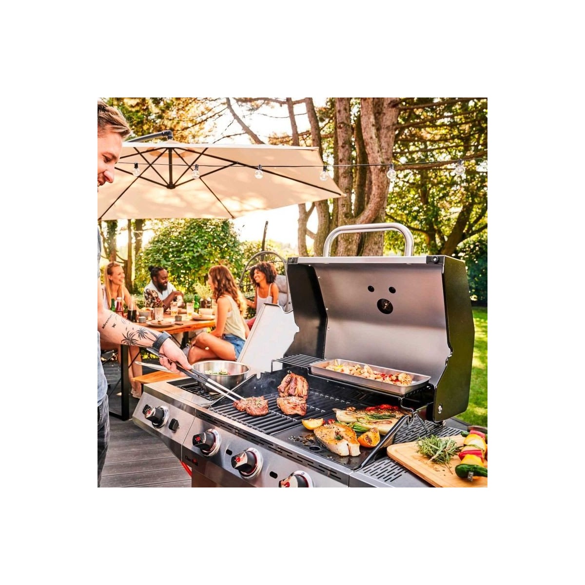 Gratar pe gaz din inox Char-Broil Performance PRO S 3, grile din fonta ...